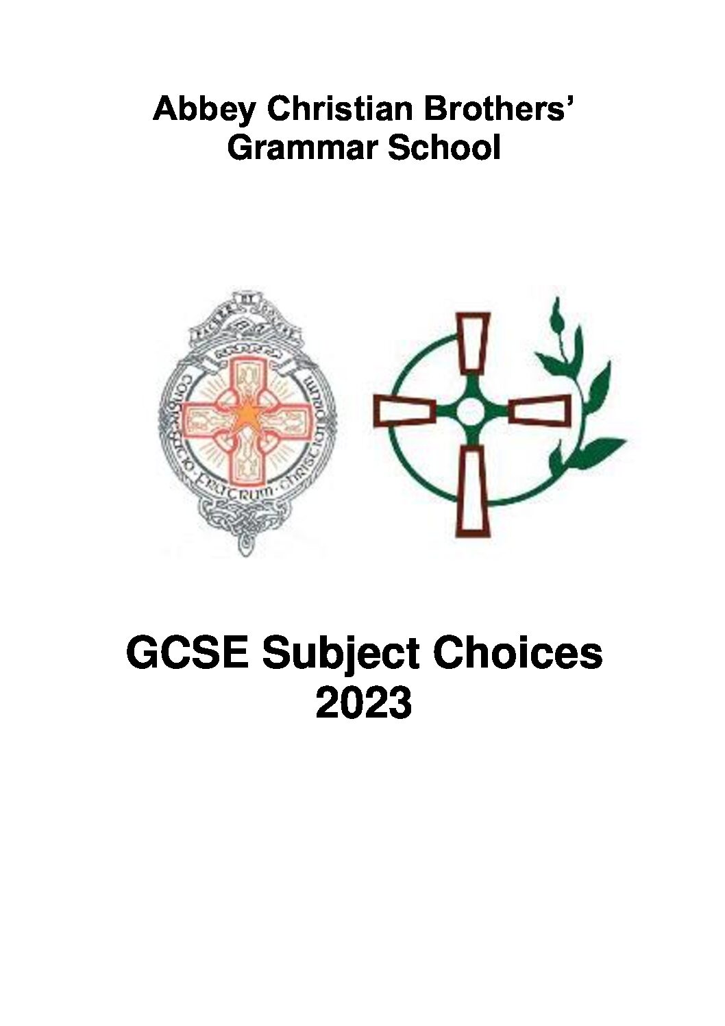 GCSE Options Booklet 2023 - Abbey CBS Grammar School Newry
