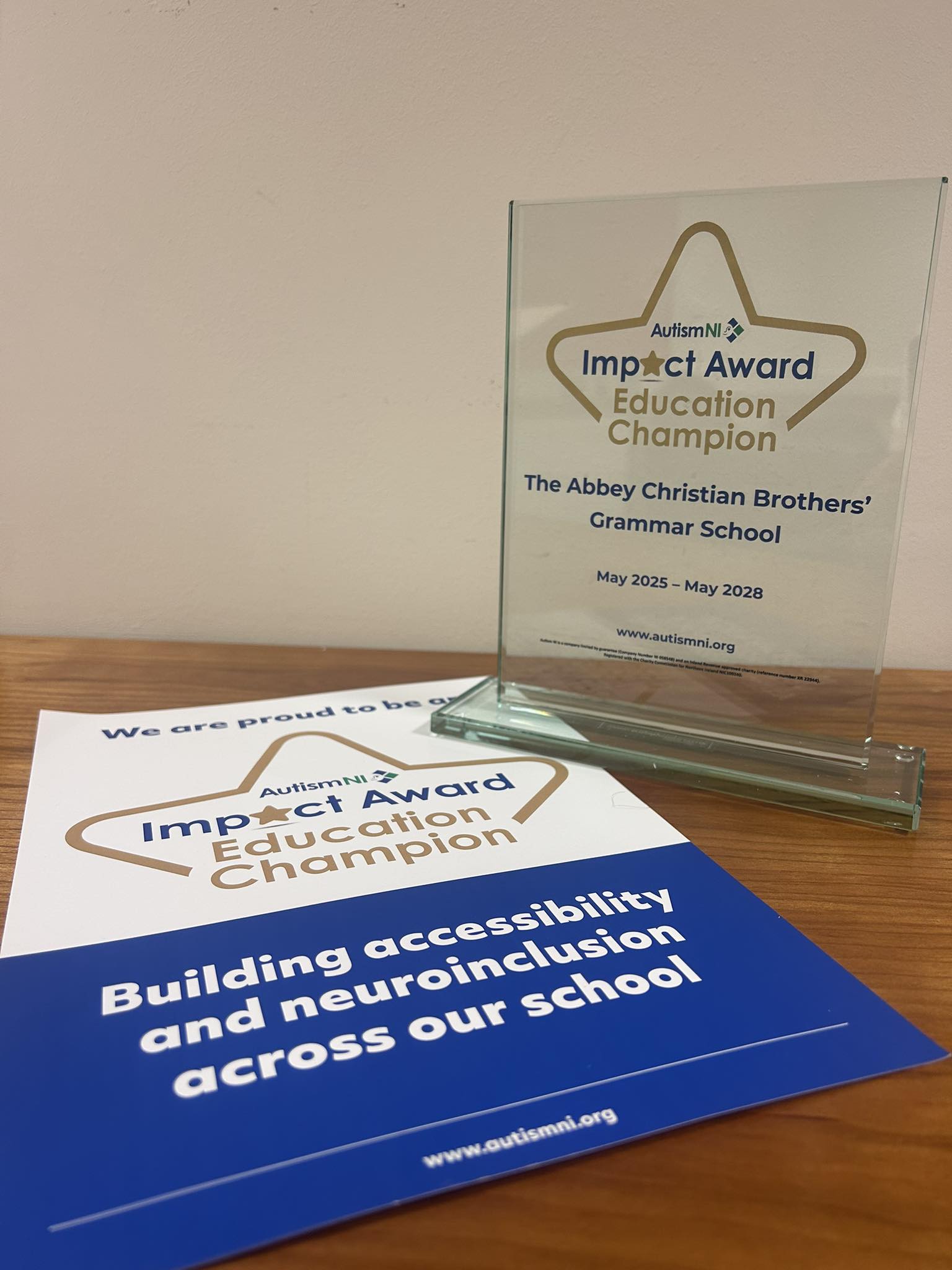 Abbey CBGS Earns Autism NI Impact Award - Abbey CBS Grammar School Newry