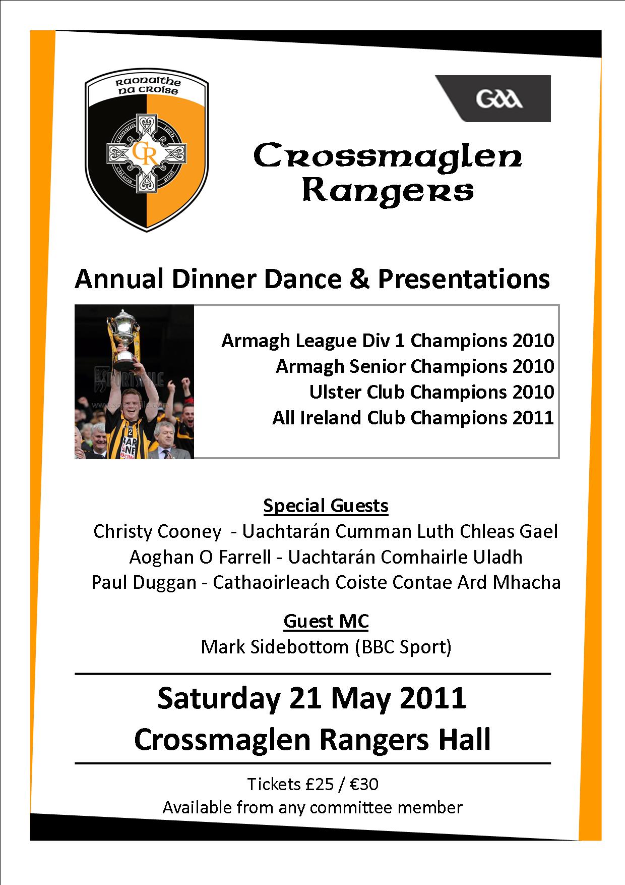 Crossmaglen Rangers GAC » Annual Dinner Dance & Presentations