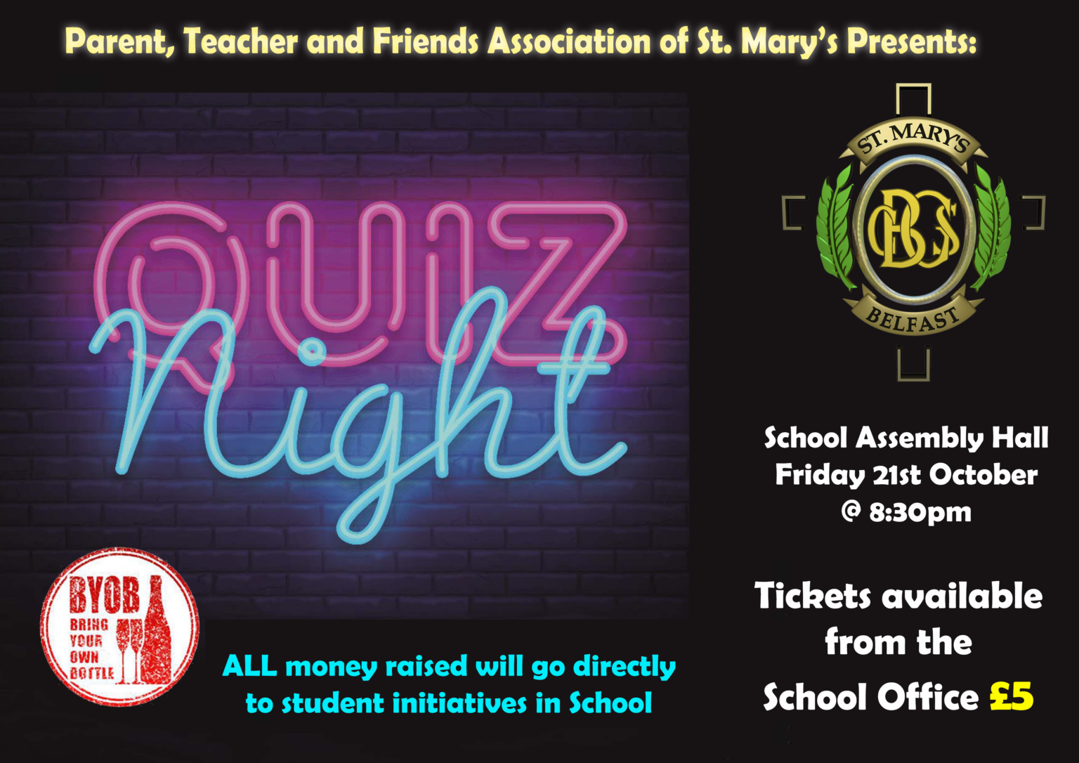 **PTA QUIZ NIGHT** - St Mary's CBGS Belfast